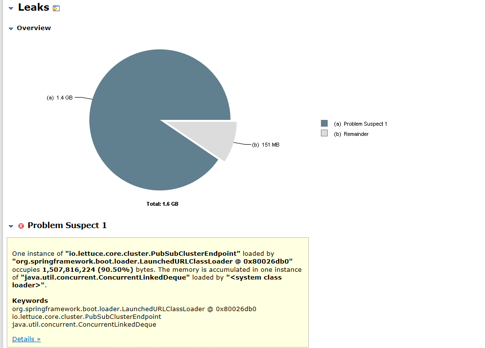 springboot+lettuce occurs a OutOfMemory Error · Issue #1834 · redis/lettuce · GitHub