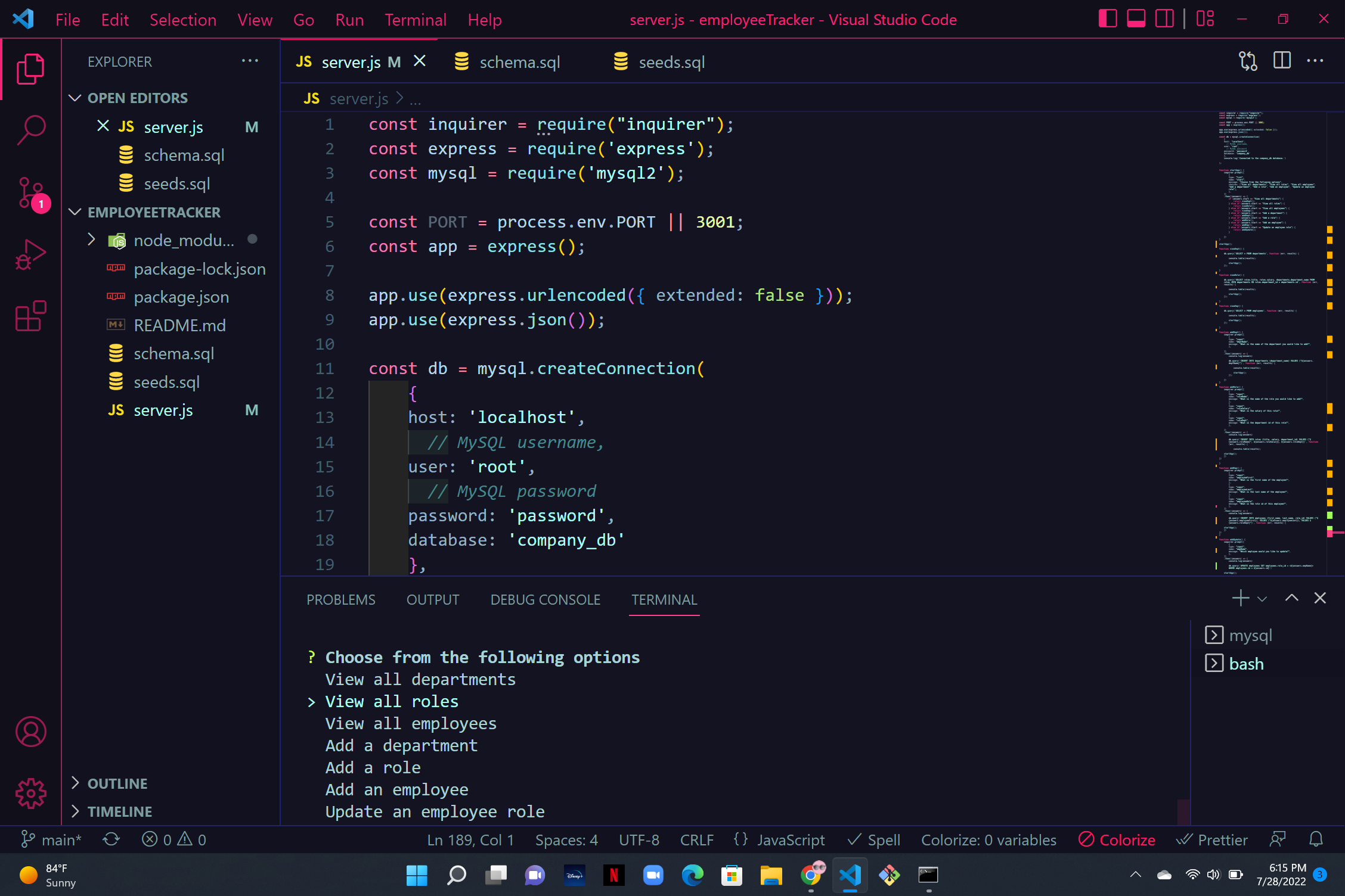 GitHub - AsiyahAA/employeeTracker