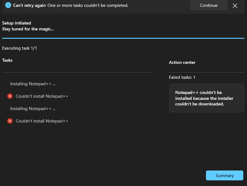 Summary Page Shows Extra Messages · Issue 1412 · Microsoftdevhome · Github