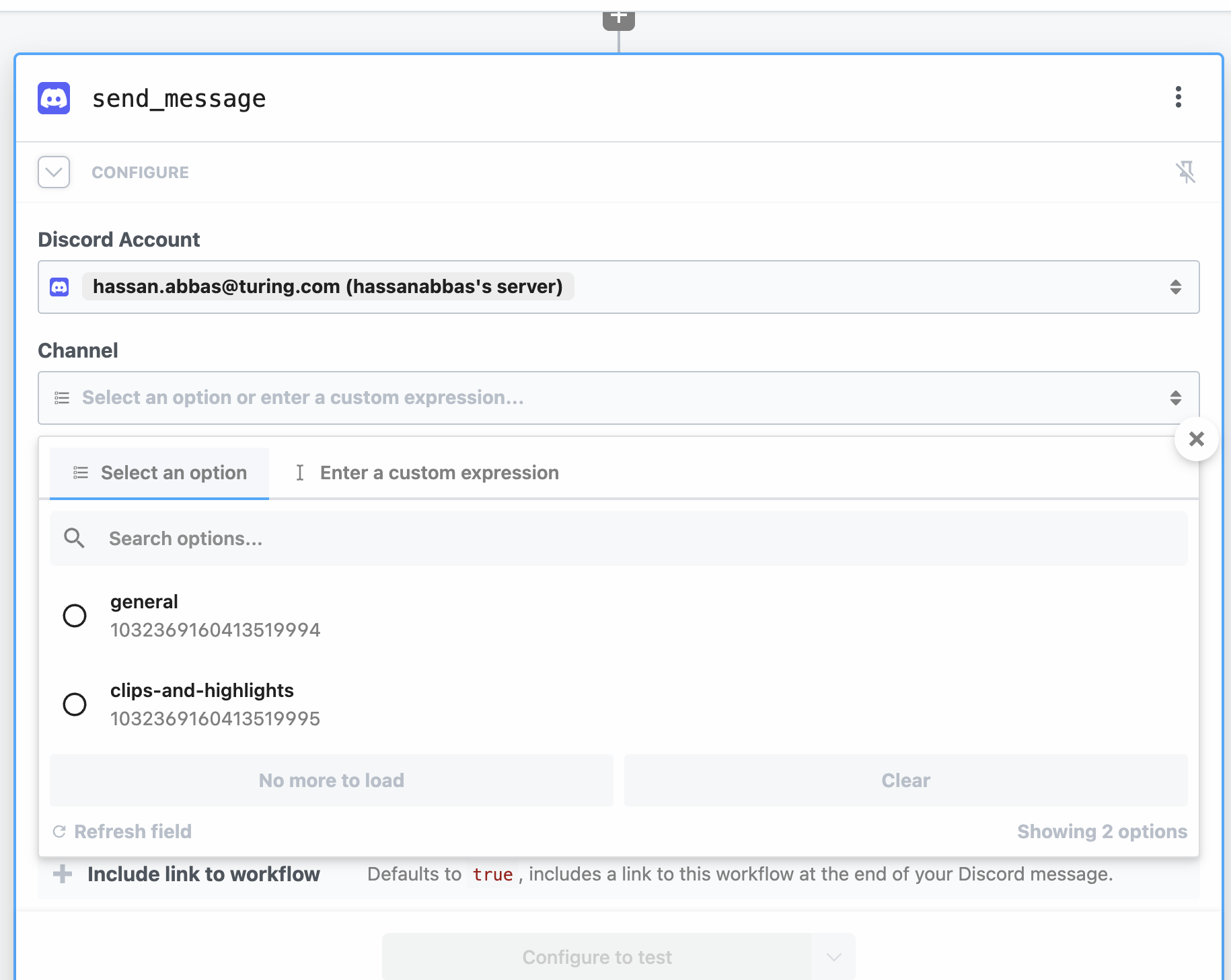 [ACTION] Send a message from my Discord Bot to a Notification channel in the Discod server ...