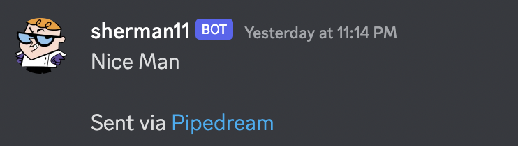 [ACTION] Send a message from my Discord Bot to a Notification channel in the Discod server ...