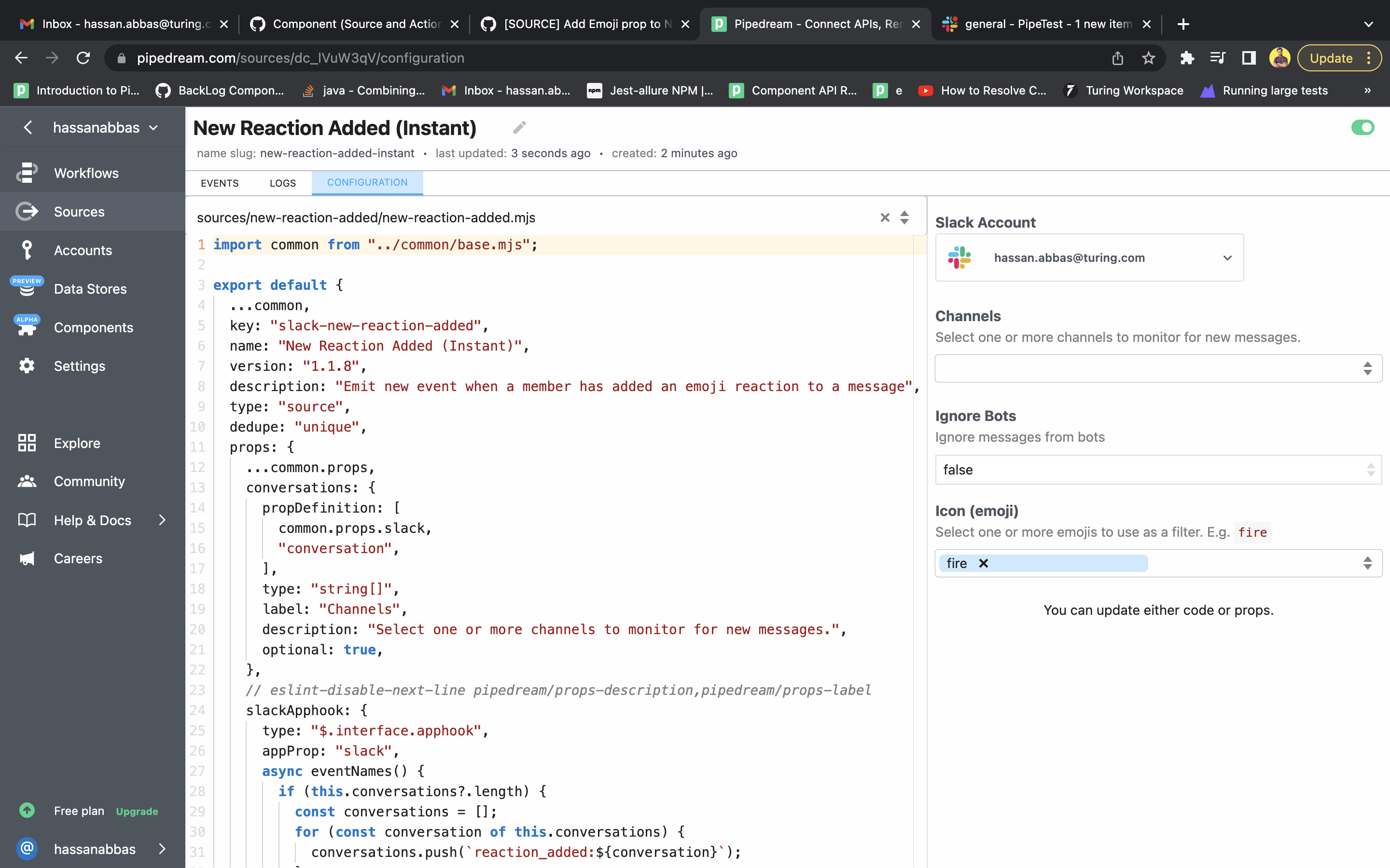 [SOURCE] Add Emoji prop to New Reaction Added Slack Source · Issue #5299 · PipedreamHQ/pipedream ...