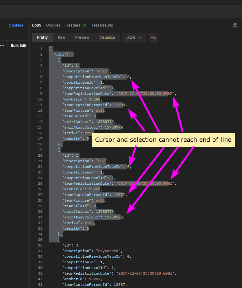 Cursor can't reach text in edit boxes · Issue #11141 · postmanlabs/postman-app-support · GitHub