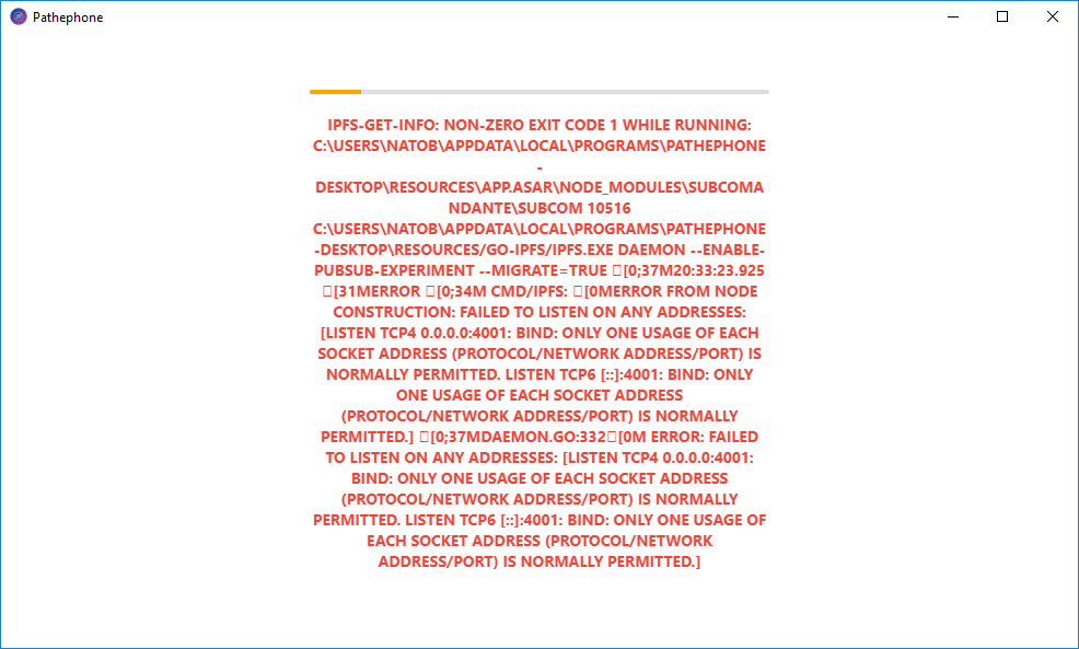 ONLY ONE USAGE OF EACH SOCKET ADDRESS IS NORMALLY PERMITTED. · Issue #174 · pathephone ...