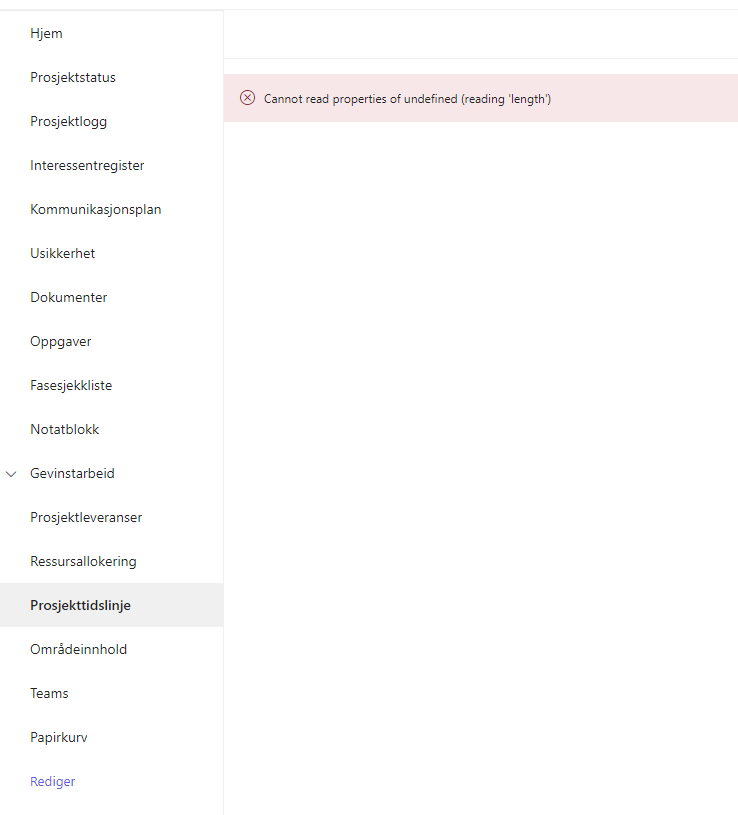 Prosjekttidslinje - Cannot read properties of undefined (reading 'length') · Issue #755 ...