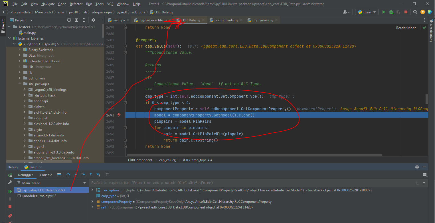 EDB request cap_value (or res_value/ind_value) generate traceback error even values are inserted ...