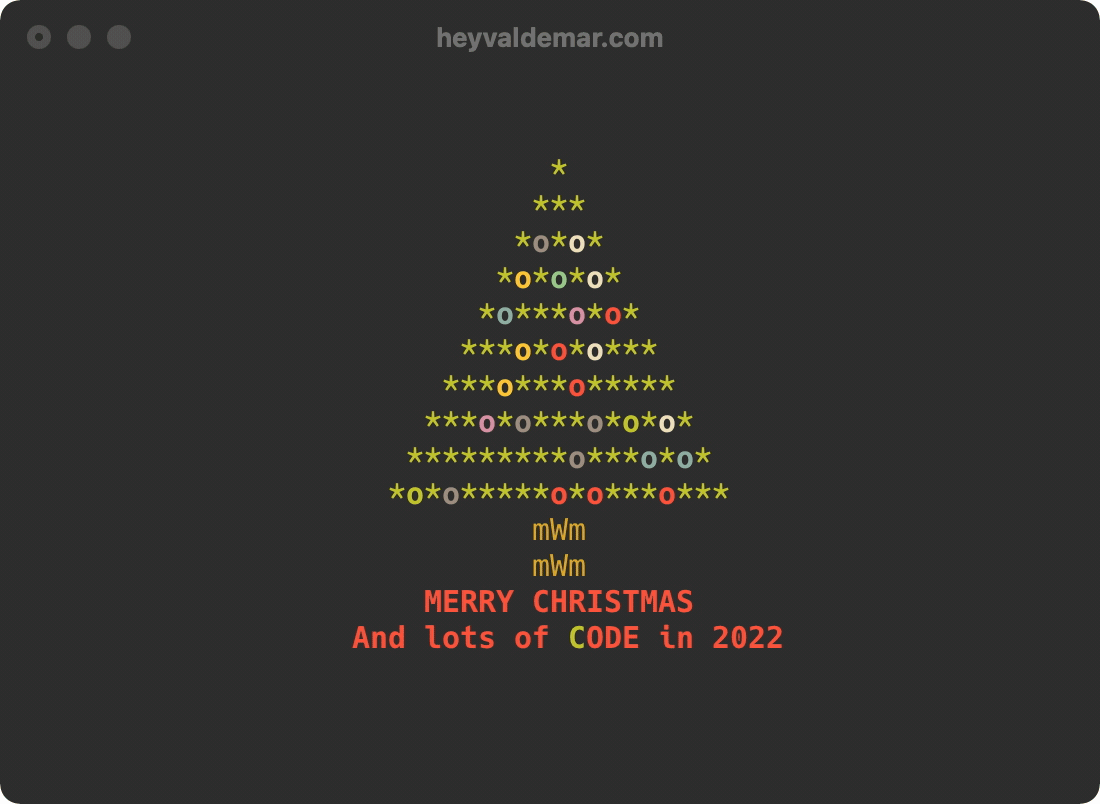 GitHub - heyValdemar/terminal-christmas-tree: Christmas Tree for Terminal