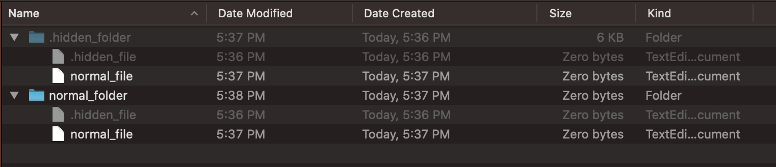 Adding a visual clue for distinguishing hidden files and folders in the file browser window ...