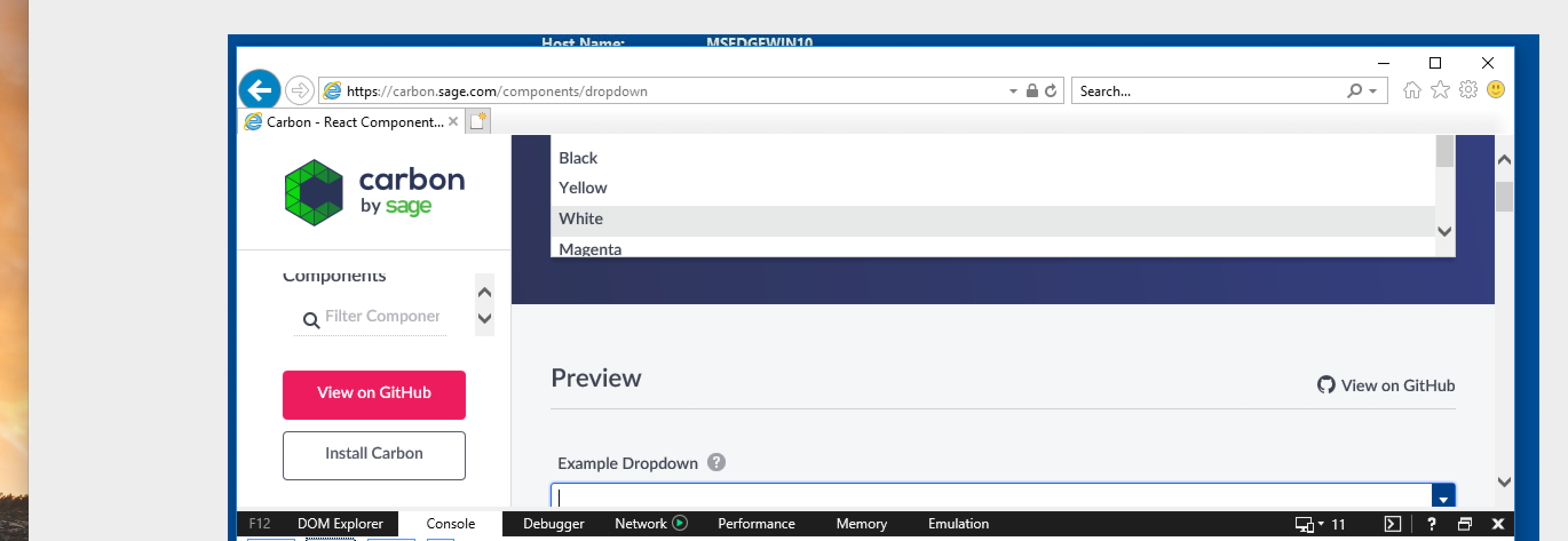 Drop Downs In Ie11 Are Not In The Right Place · Issue 1733 · Sagecarbon · Github