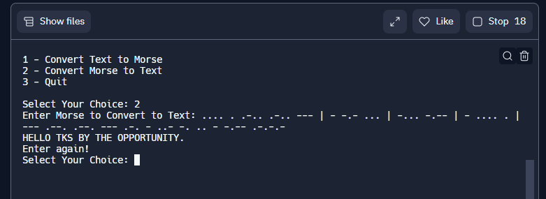 GitHub - Heloisag/MorseCode: MorseCode