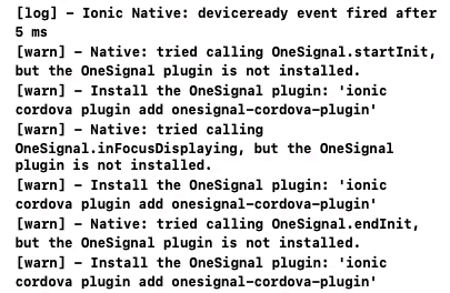 Ionic 5 ERROR plugin_not_installed · Issue #728 · OneSignal/OneSignal-Cordova-SDK · GitHub