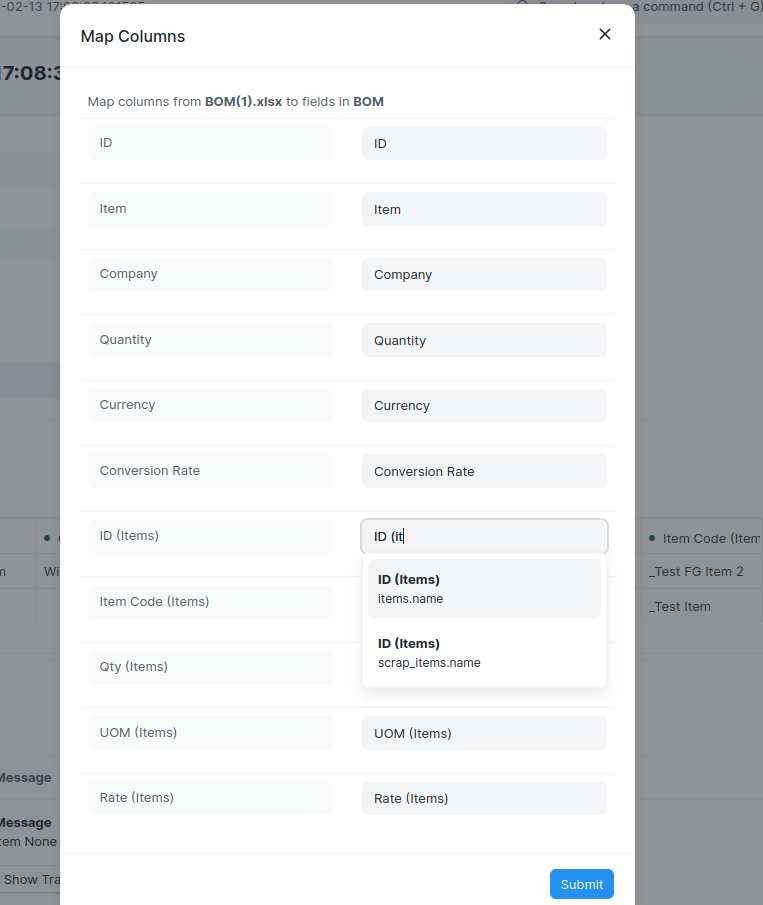 V14: bom-import forcing an item id (that should be issued by ERPNext ...