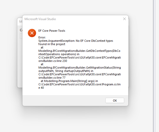 Error · Issue 1495 · Erikejefcorepowertools · Github 