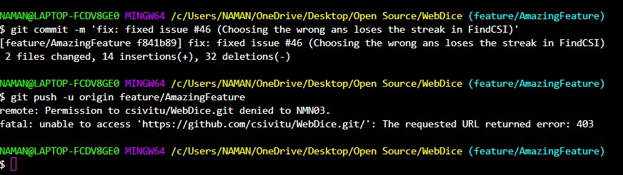 [BUG] Choosing the wrong ans loses the streak in FindCSI · Issue #46 · csivitu/WebDice · GitHub