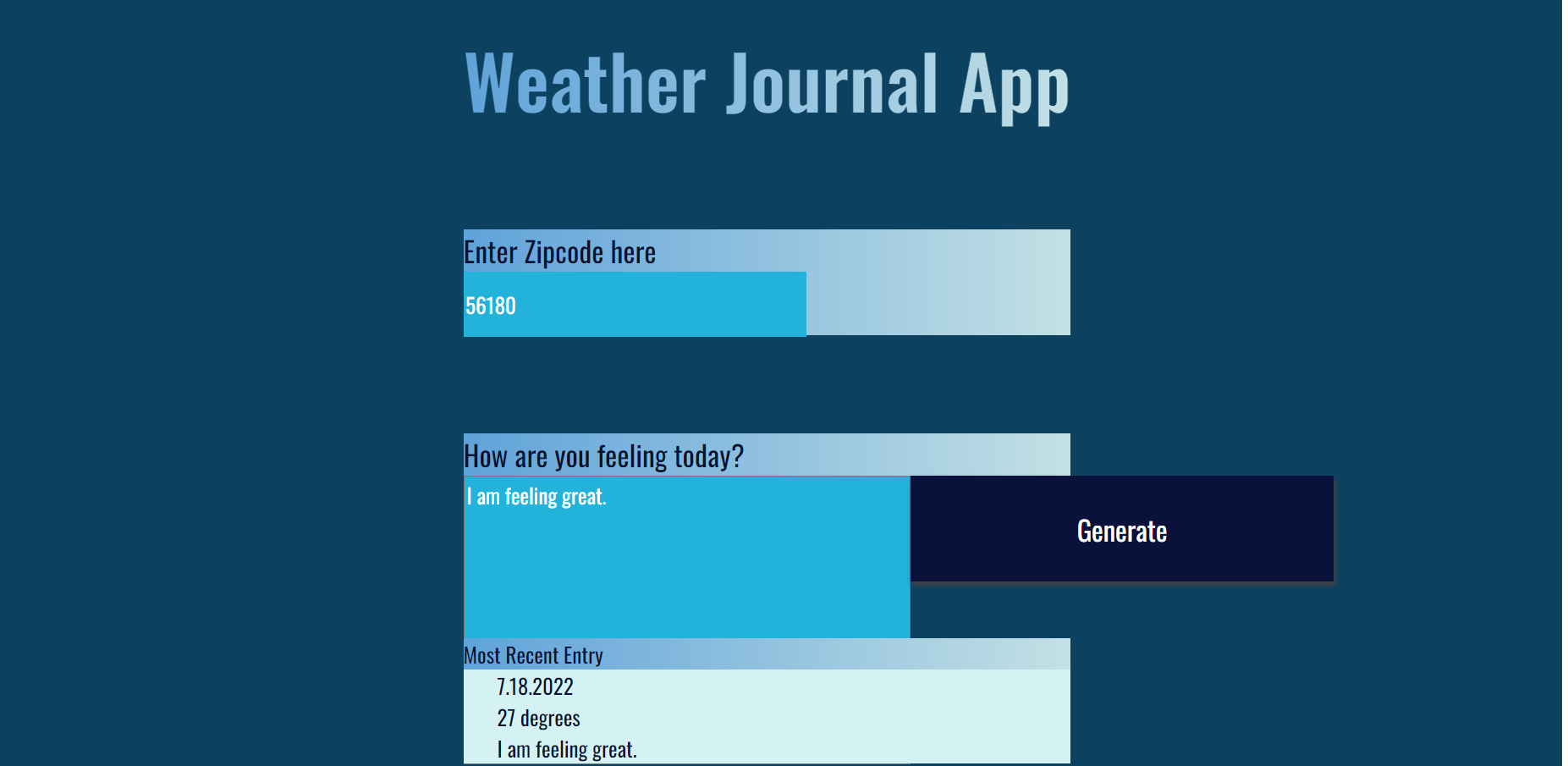 GitHub - Khaledayman9/Weather-Journal-App: An asynchronous web app that ...