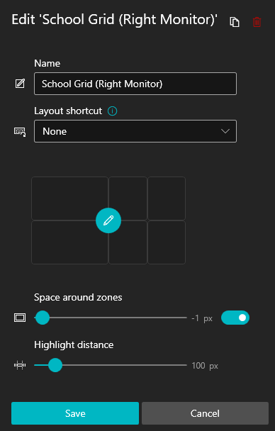 Turning off "Space around zones" still leaves about a 2px gap next to ...