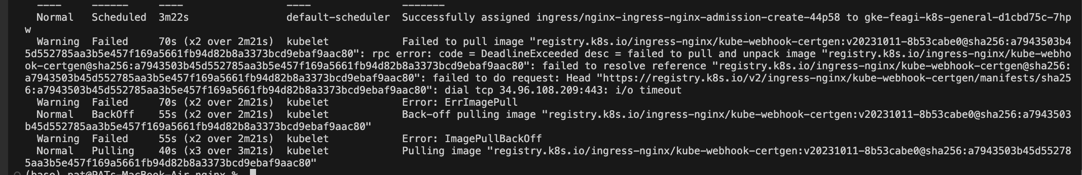 Errimagepull On Kube Webhook Certgen · Issue 10638 · Kubernetesingress Nginx · Github 