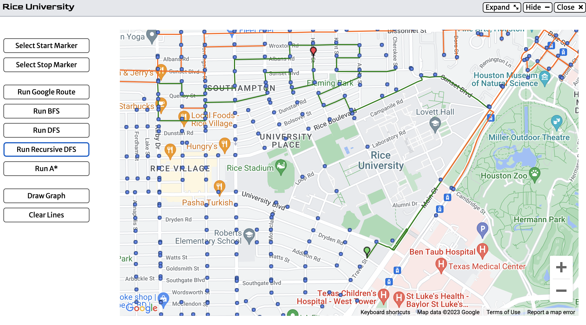 GitHub - jmkauffman8/Google-Maps-Search: Using BFS, DFS, and A* Search ...