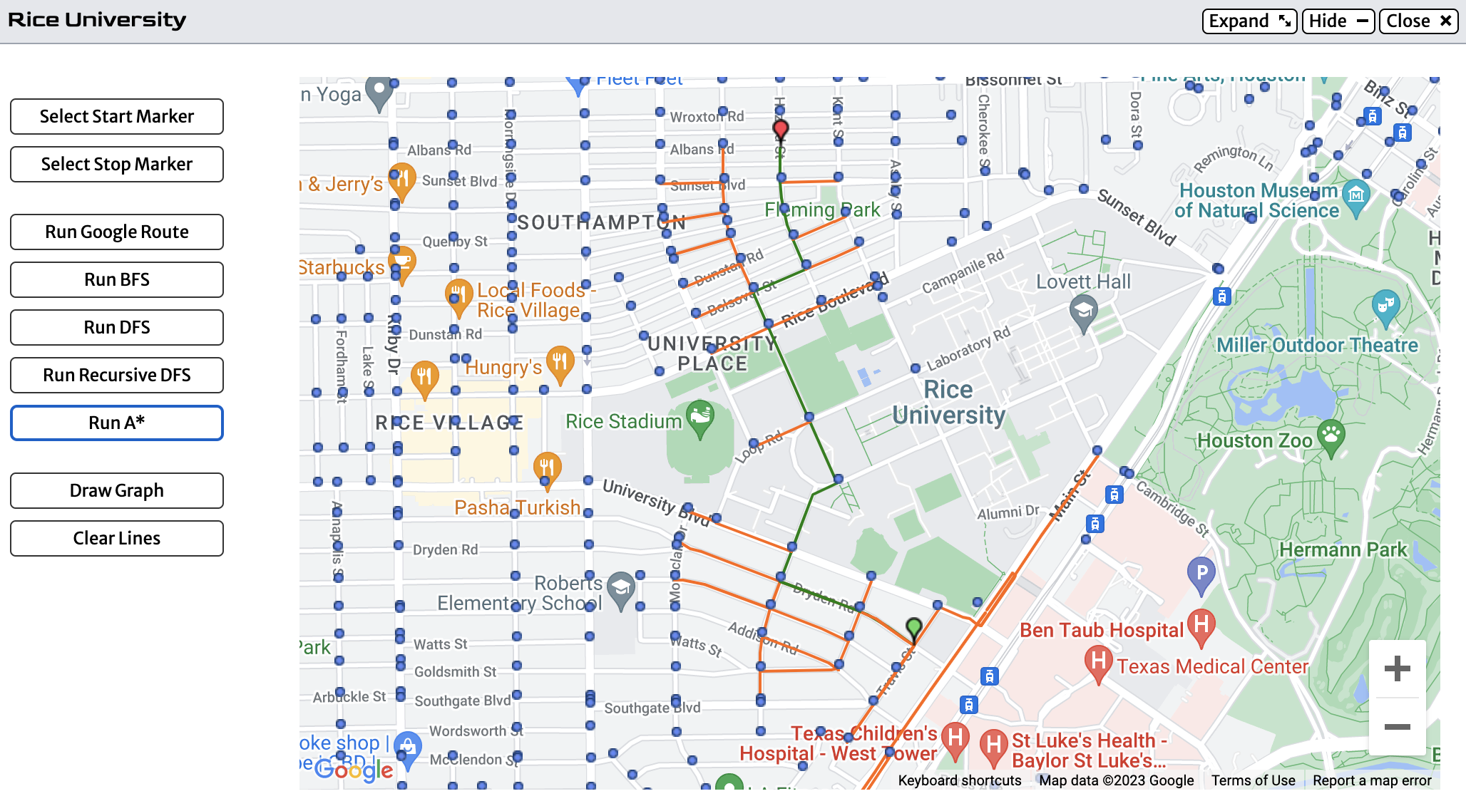 GitHub - jmkauffman8/Google-Maps-Search: Using BFS, DFS, and A* Search ...
