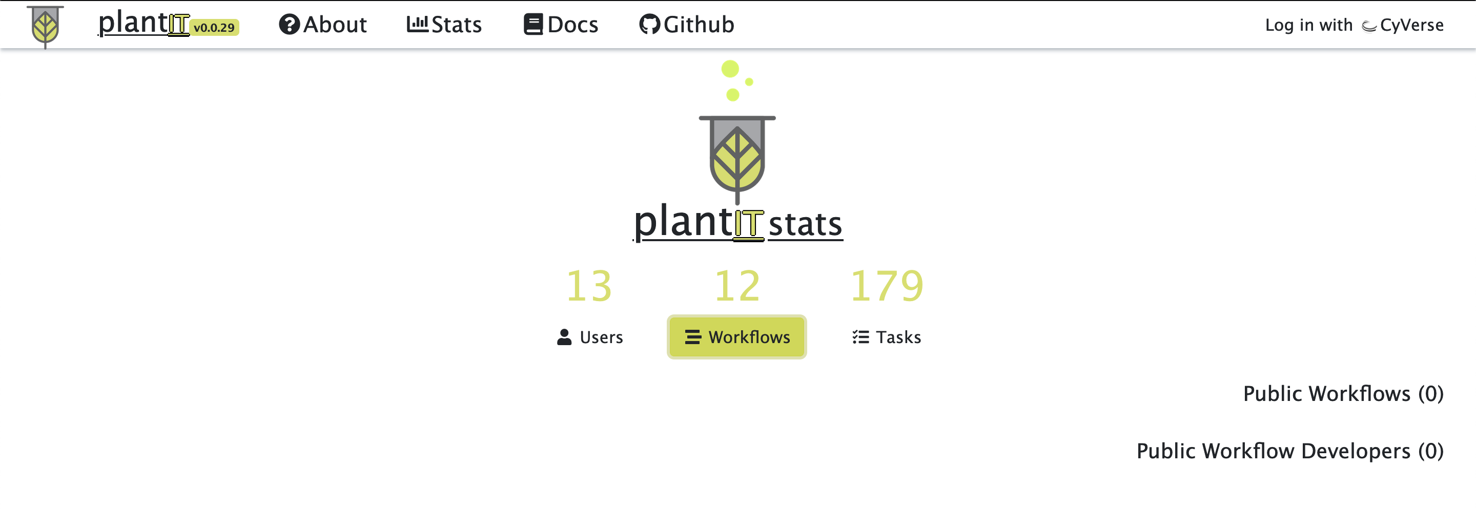 Workflows section in stats page not populated · Issue #227 · Computational-Plant-Science/plantit ...