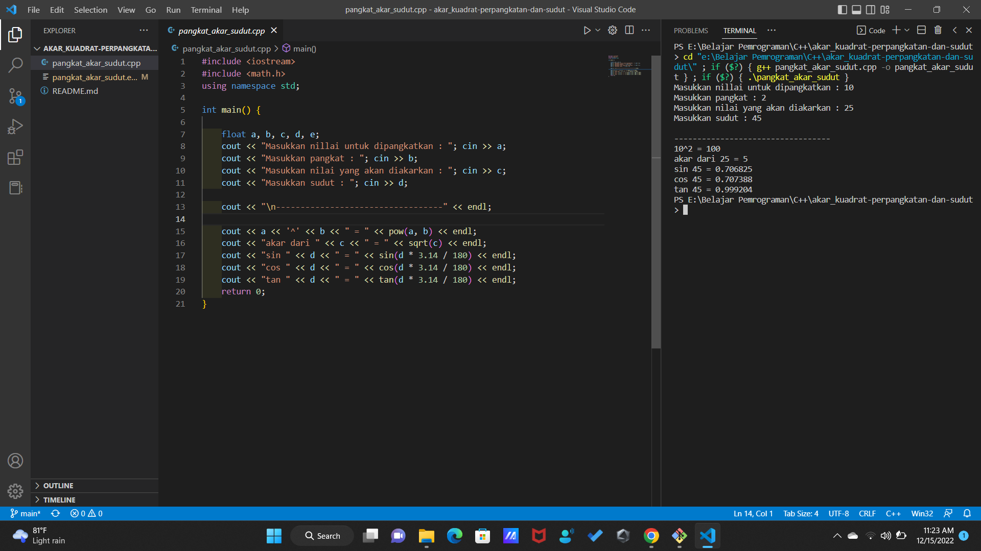 GitHub - crystalfaylyne/akar_kuadrat-perpangkatan-dan-sudut: Program untuk mencari akar kuadrat ...