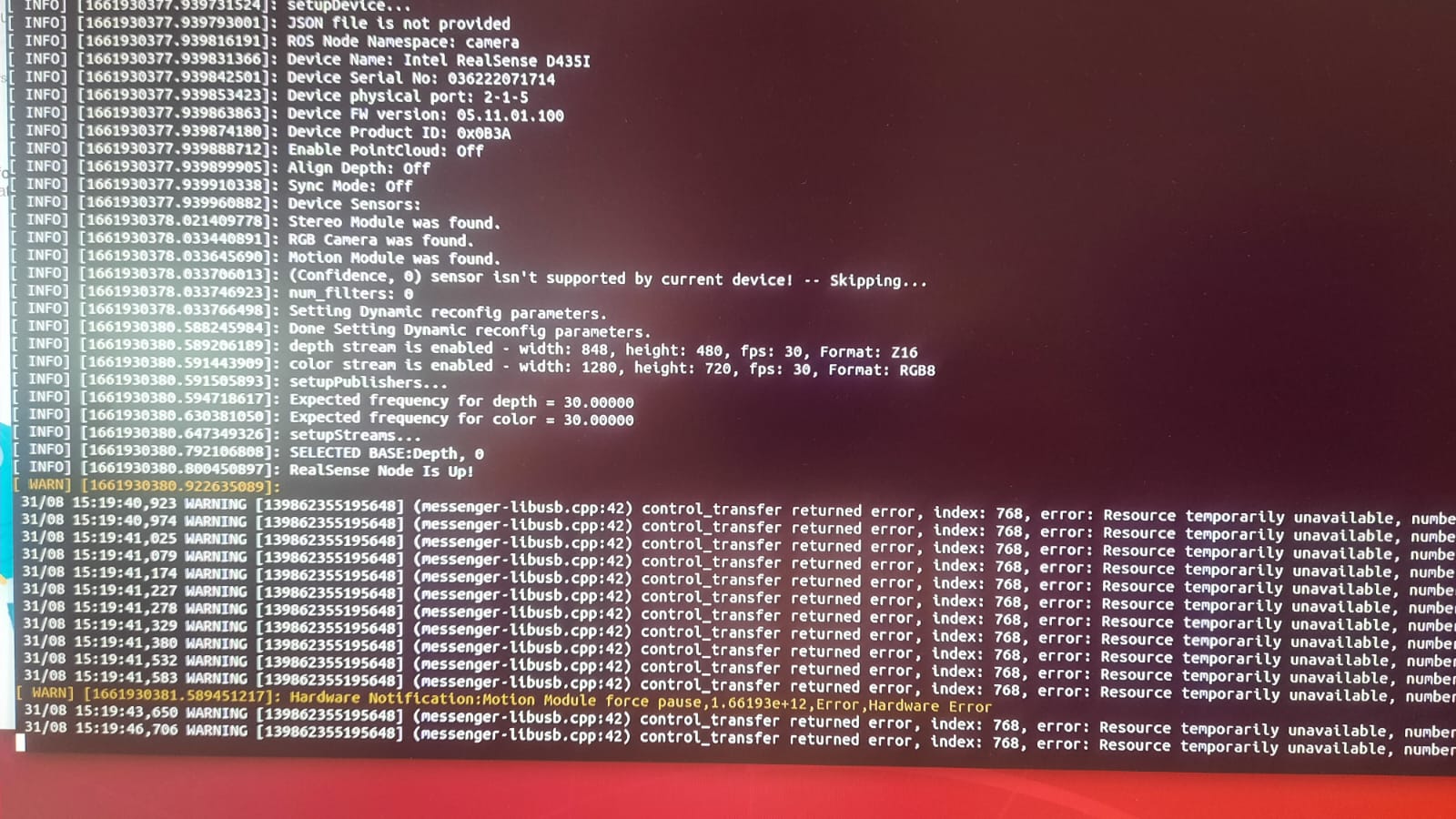 D435i Error, Hardware Notfication: mOtion Module force pause,Hardware error · Issue #10843 ...