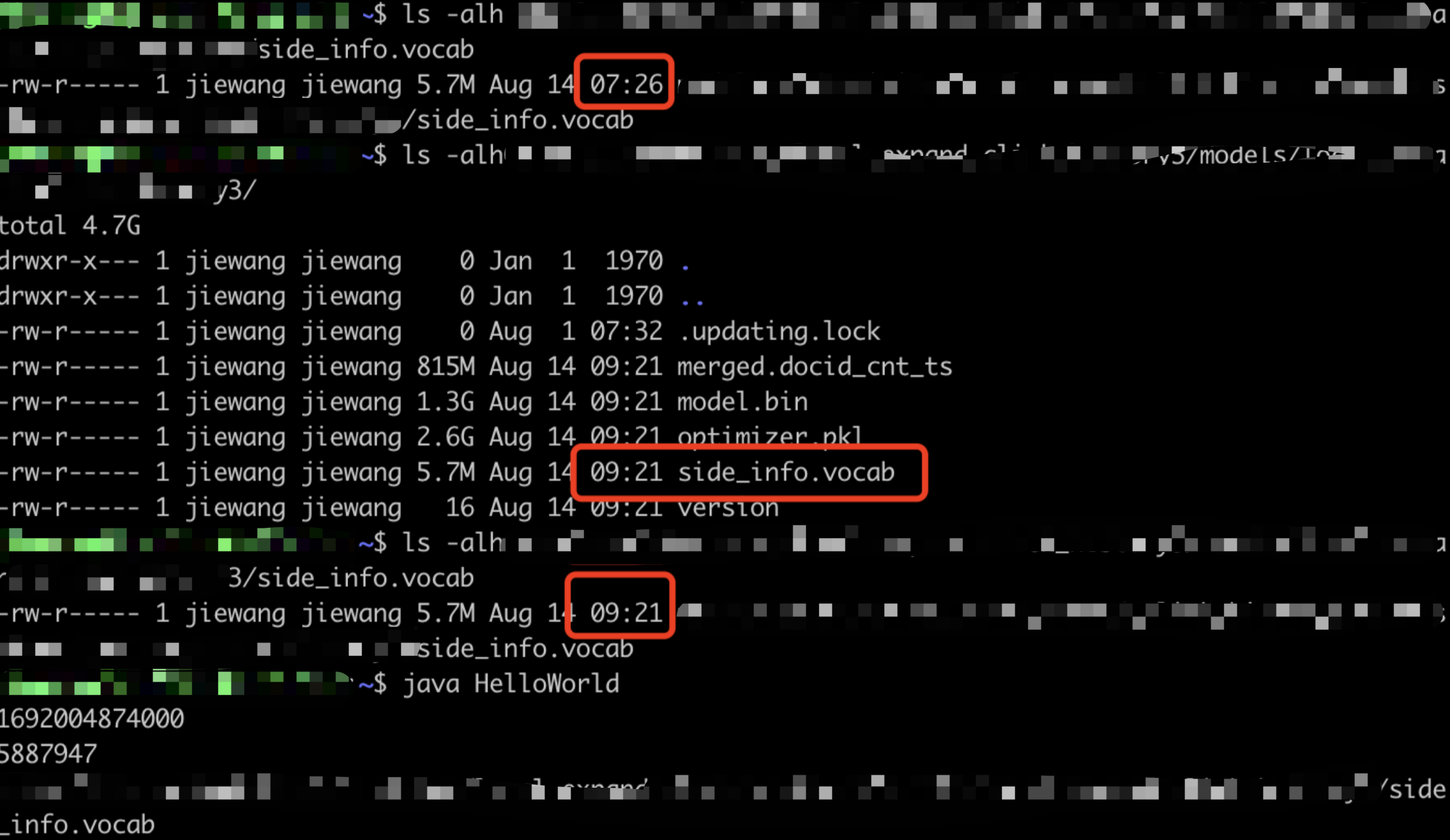 Only when refreshing the directory, the meta information(timestamp) of files in that directory ...