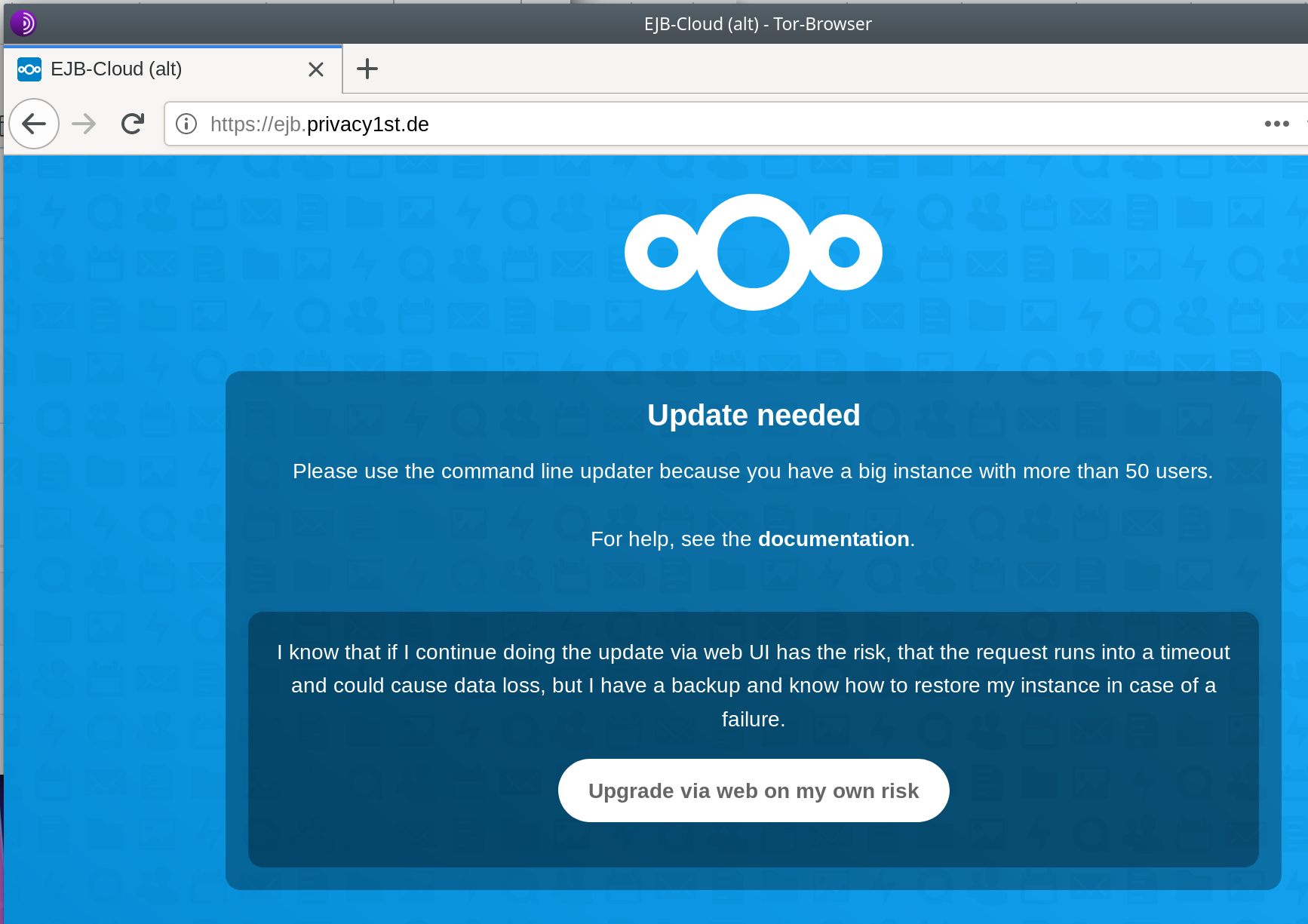 Upgrade via web **without** user authentification · Issue #25606 · nextcloud/server · GitHub