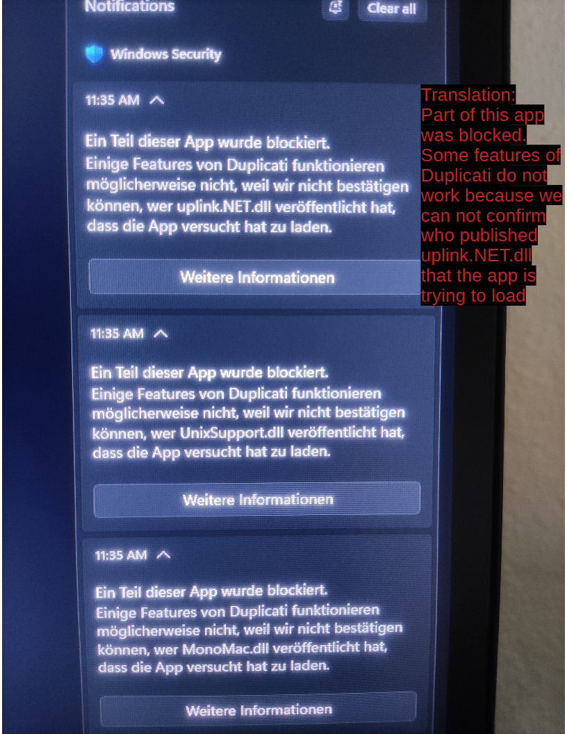 W11 Smart App Control blocks due to unsigned DLLs · Issue #4915 · duplicati/duplicati · GitHub