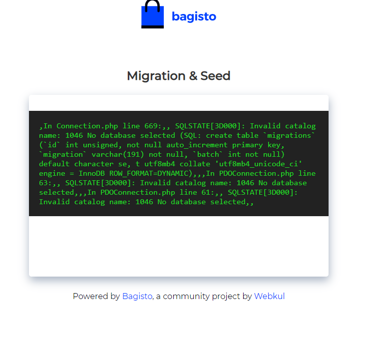 installer error · Issue #2611 · bagisto/bagisto · GitHub