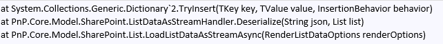 LoadListDataAsStreamAsync() fails when a list has more than 5000 items and if the item count is ...