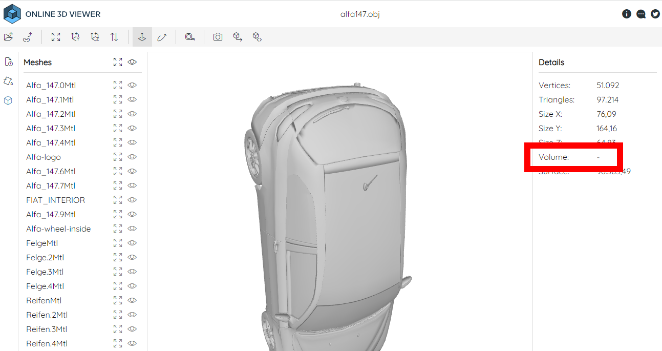 volume not calculated · Issue #255 · kovacsv/Online3DViewer · GitHub