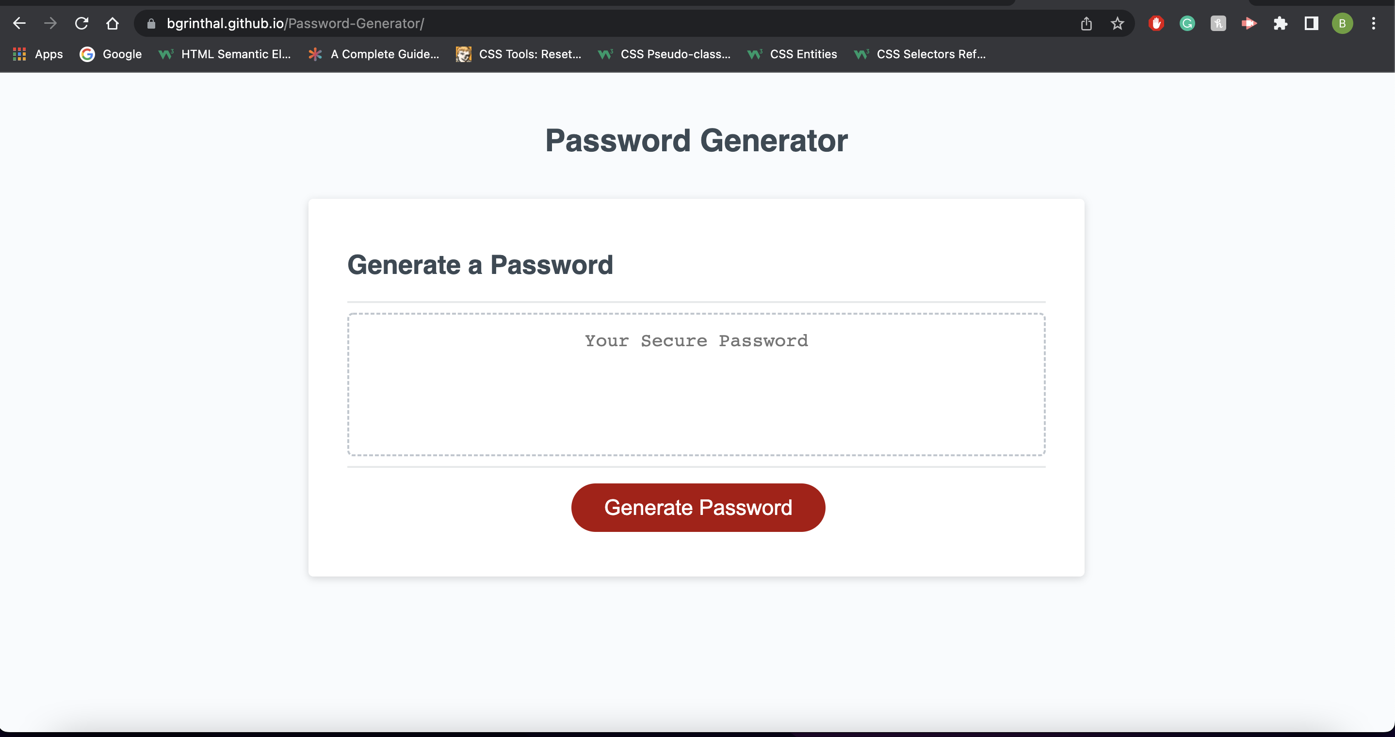 GitHub - bgrinthal/Password-Generator: A random password generator that ...