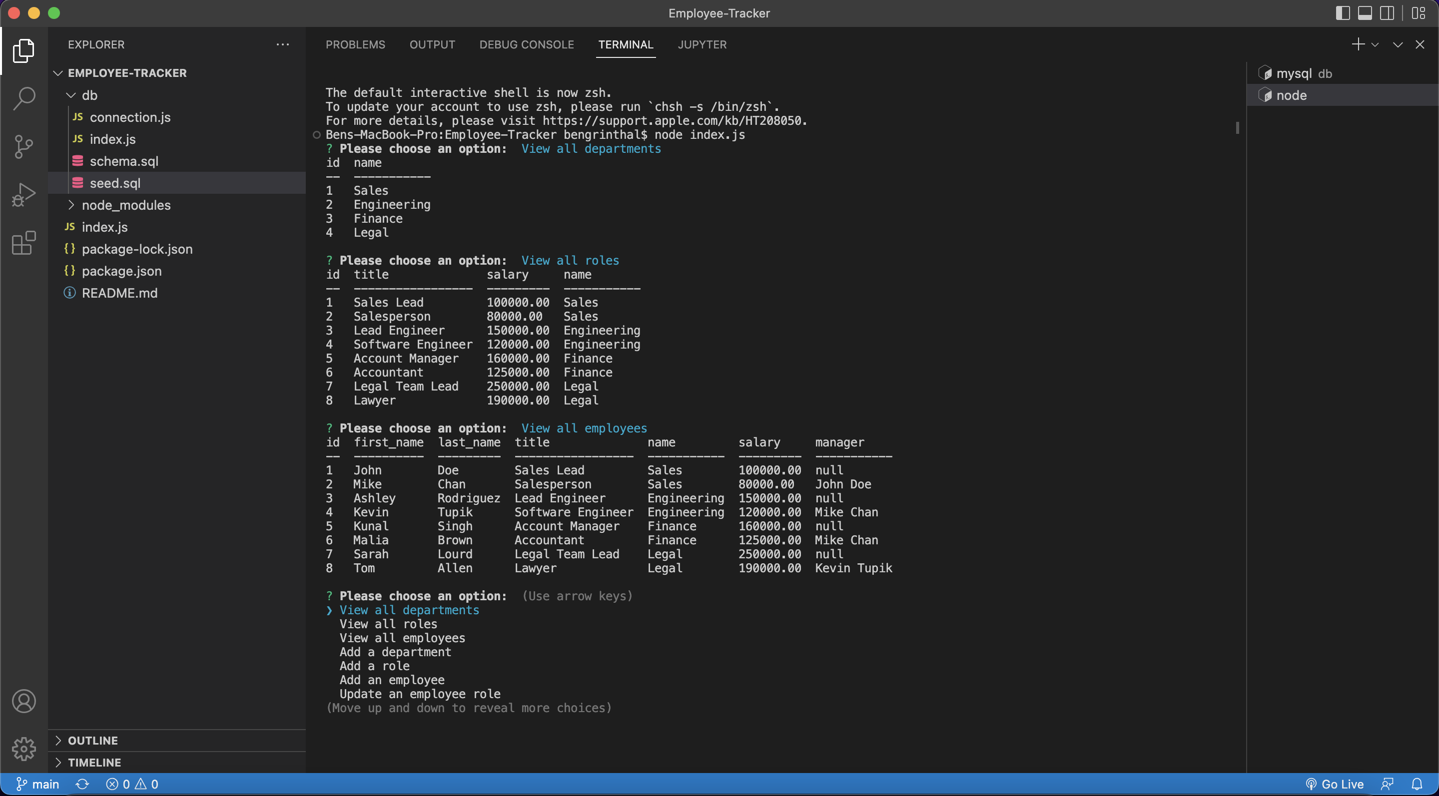 GitHub - bgrinthal/Employee-Tracker: Command line application that helps a business manage its ...