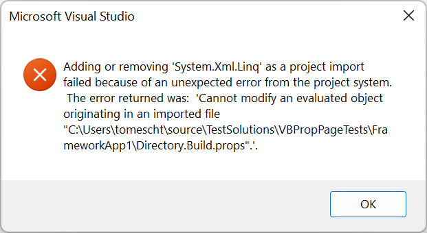 Disable namespaces that are unable to be unselected · Issue #8311 · dotnet/project-system · GitHub