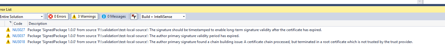 Installing a signed package with untrusted signing certificate should show error · Issue #6318 ...