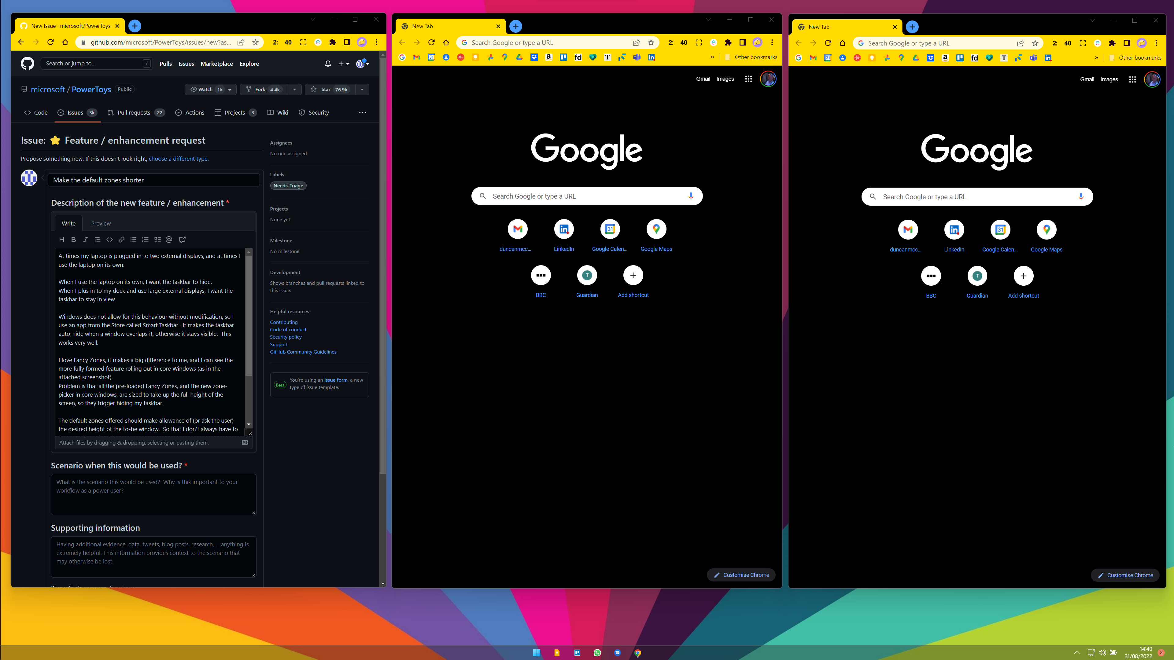 Make the default zones shorter (or add an invisible 'border' around ...