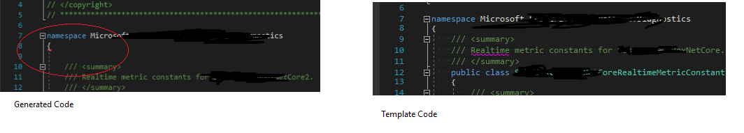 When there is no “using” statement in the class it is introducing a blank new line after ...