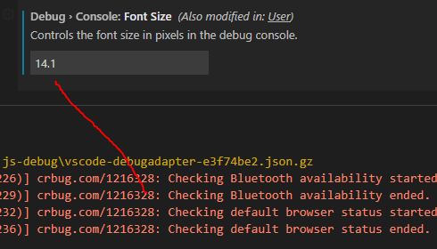 Debug Console Fontsize · Issue #139583 · microsoft/vscode · GitHub
