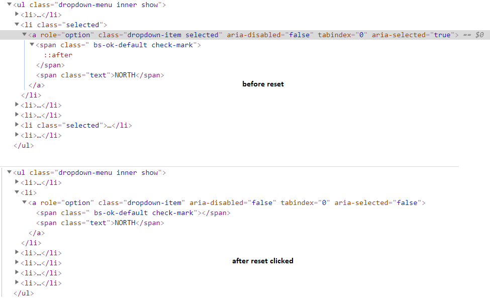 Clicking select restores selected options after reset has been clicked · Issue #2130 ...