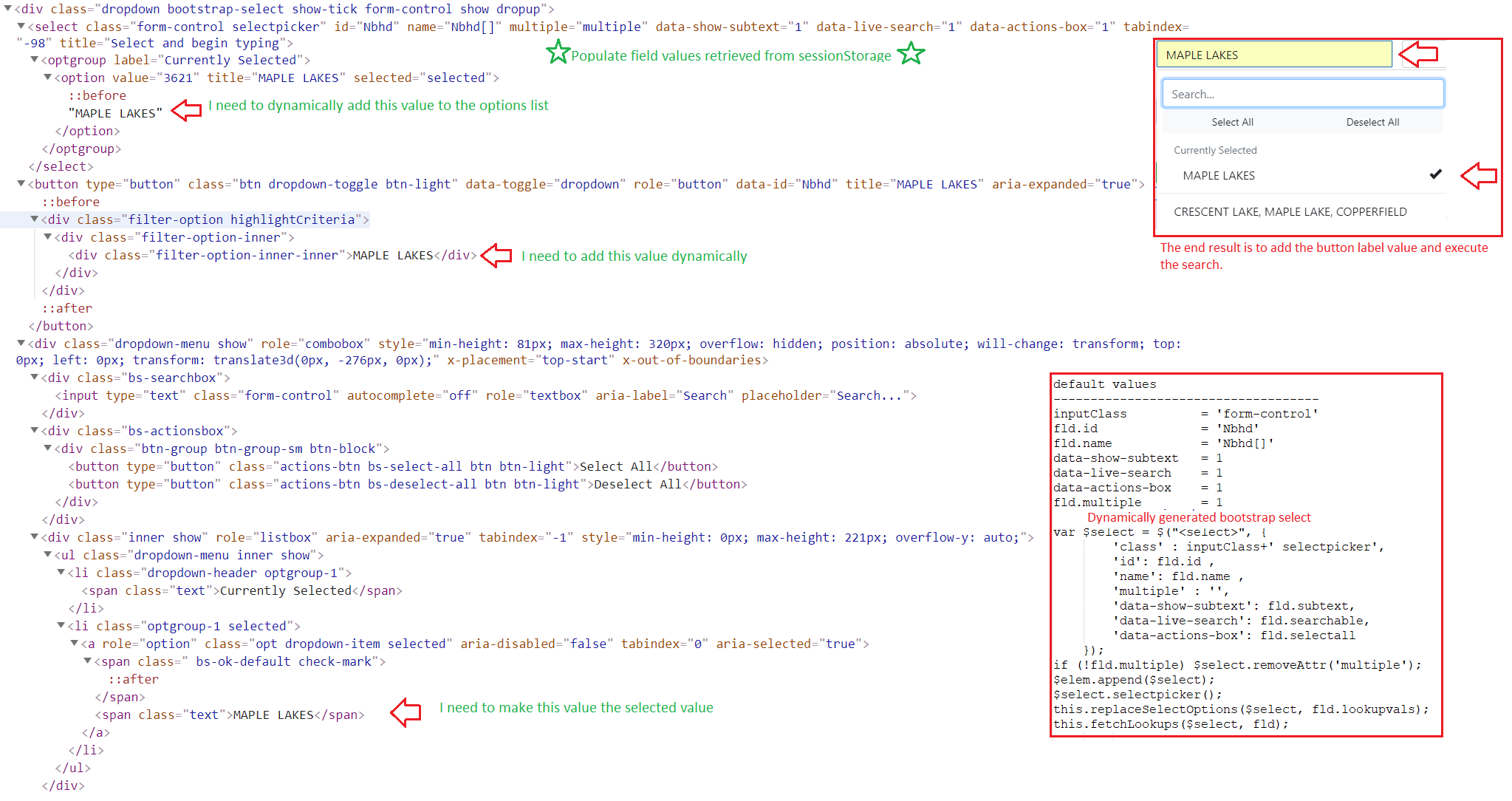 Selectpicker live search default values · Issue #2156 ...