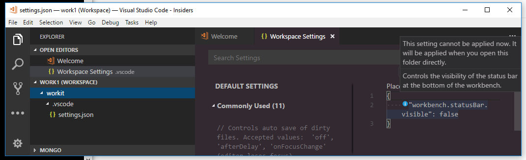 Confusing Hover/warning in settings (multi root) · Issue #33438 · microsoft/vscode · GitHub