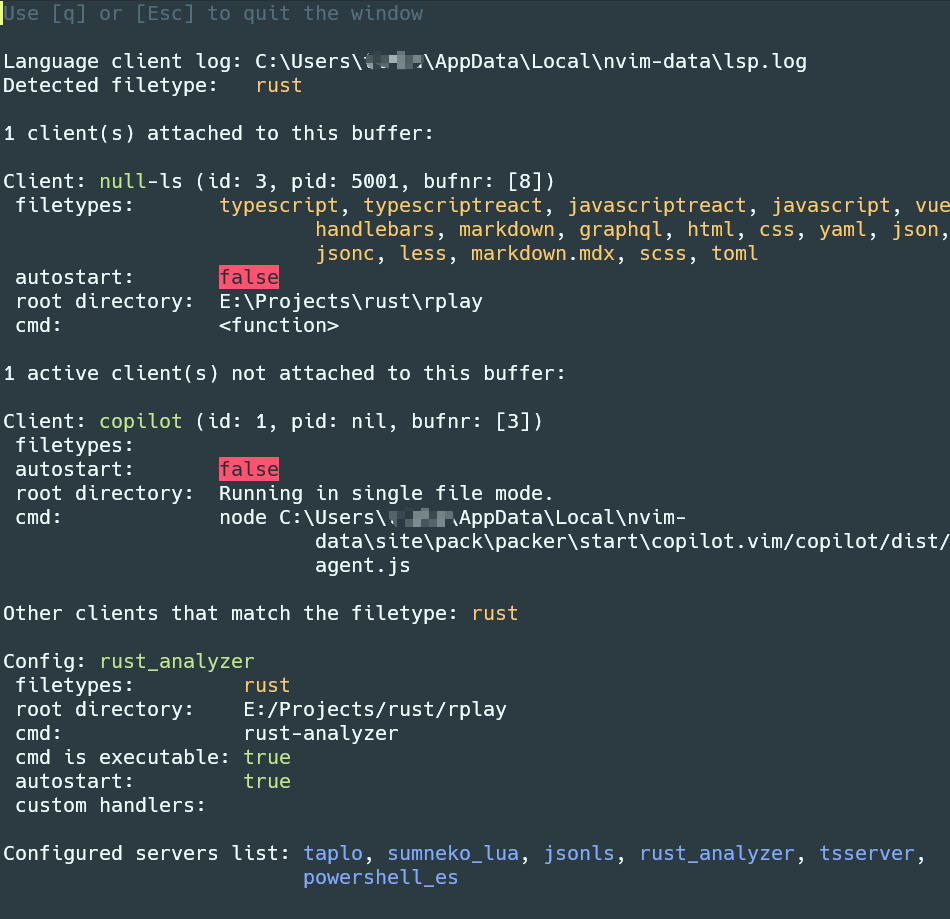 rust_analyzer not loaded in windows neovim · Issue #541 · williamboman/mason.nvim · GitHub