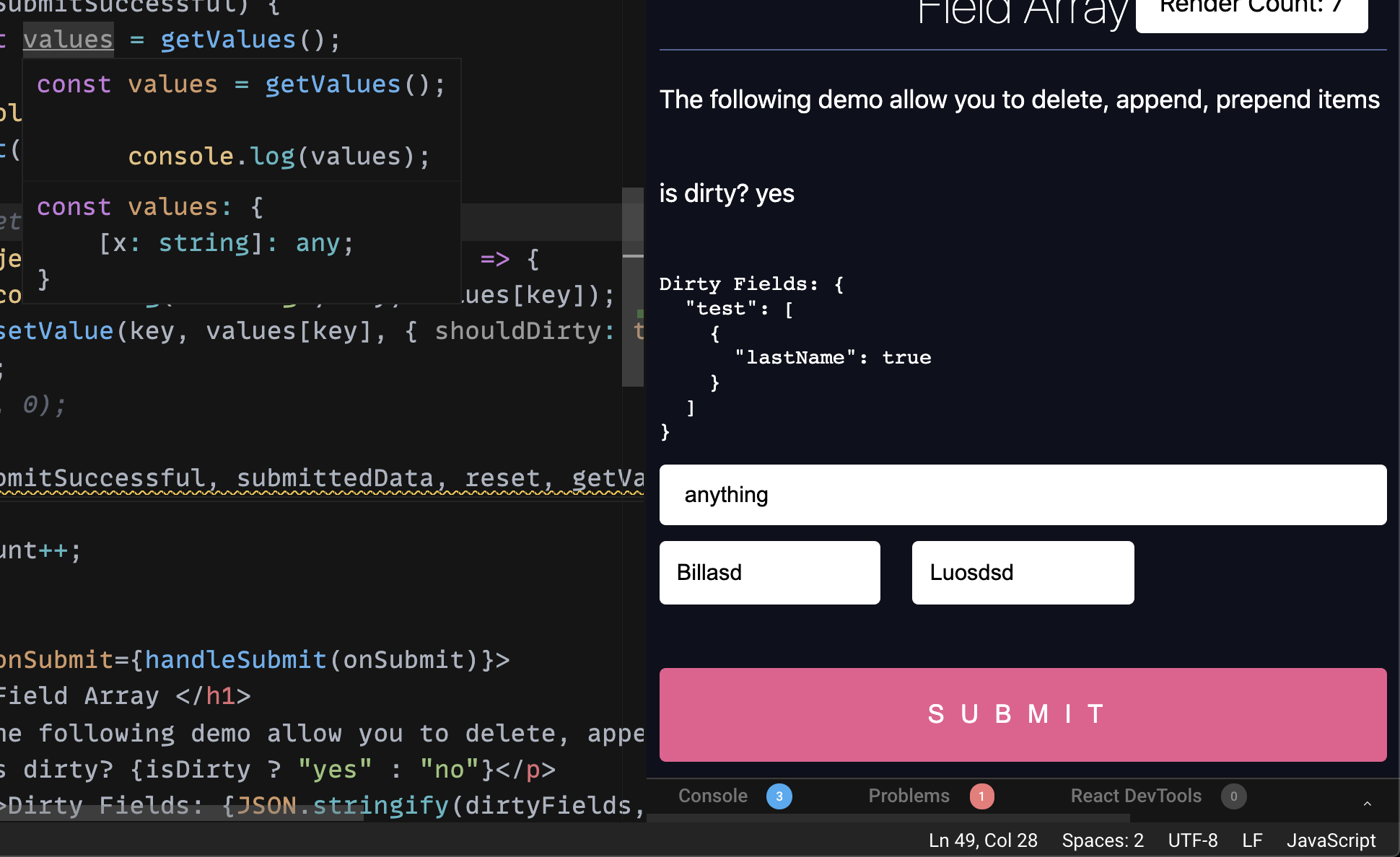 Field arrays lose their focus or position when reset · Issue #3719 ...