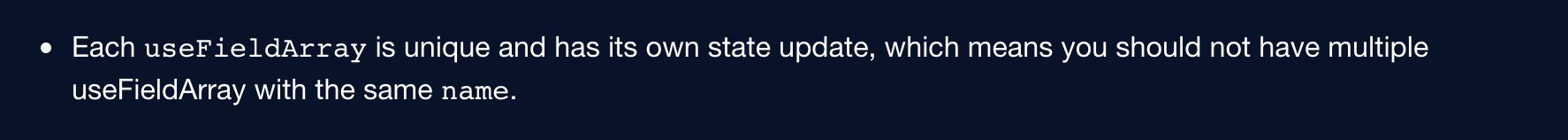 V7 Issues With Multiple Calls To Usefieldarray With Same Name And Control · Issue 4333 · React