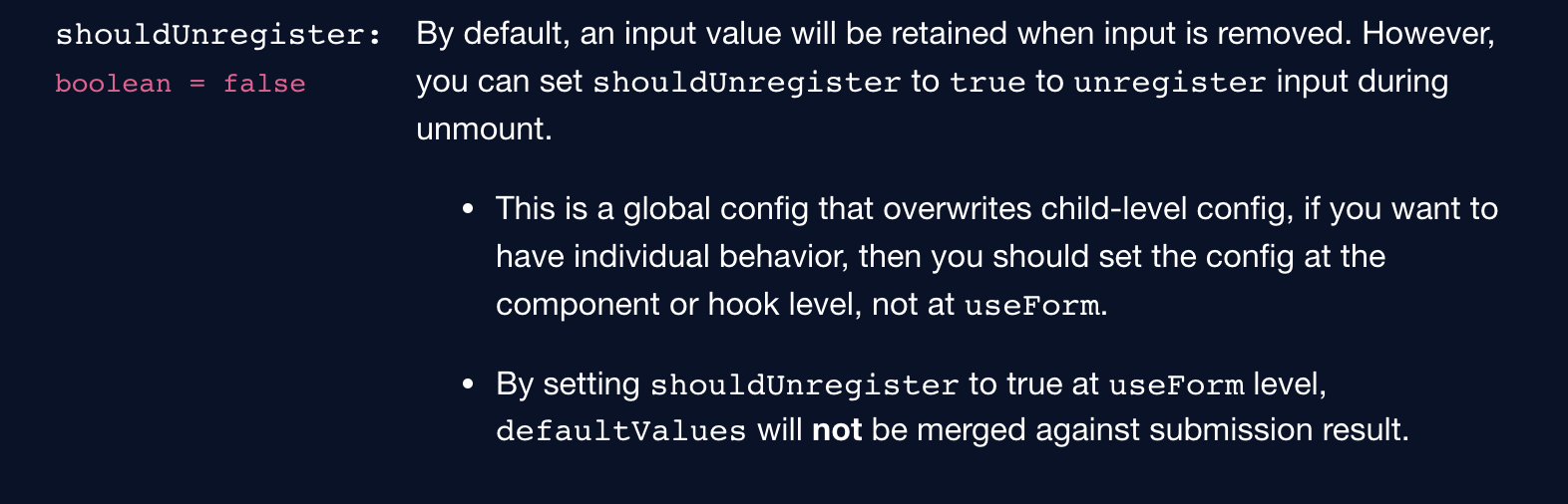 {shouldUnregister: true} regression · Issue #5219 · react-hook-form/react-hook-form · GitHub