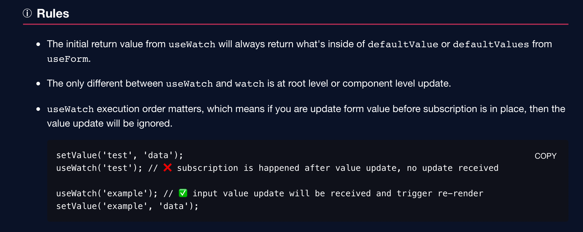  Bug Controller s OnChange Seems To Not Trigger UseWatch Issue 
