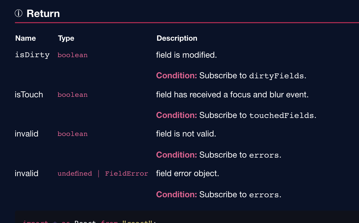 The Use Of Getfieldstate · React Hook Form · Discussion 7638 · Github