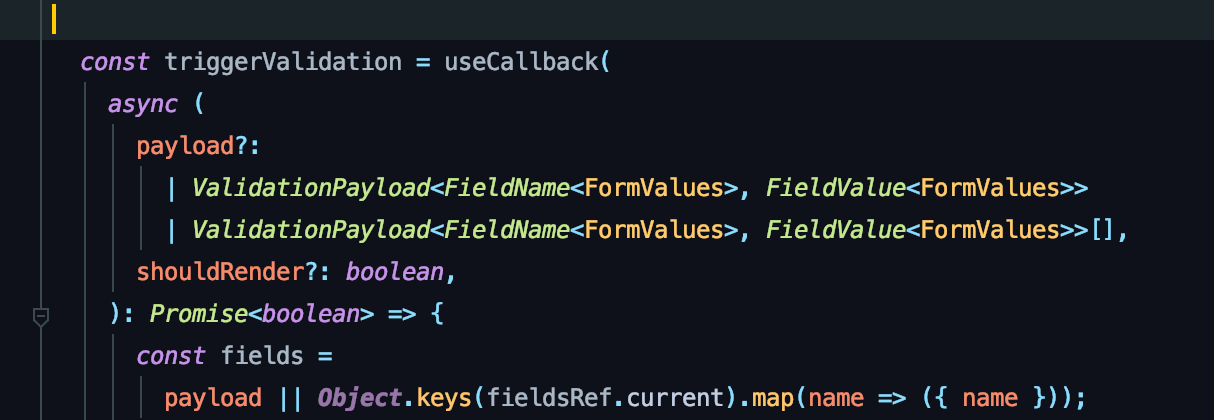 Typescript error with triggerValidation · Issue #575 · react-hook-form ...
