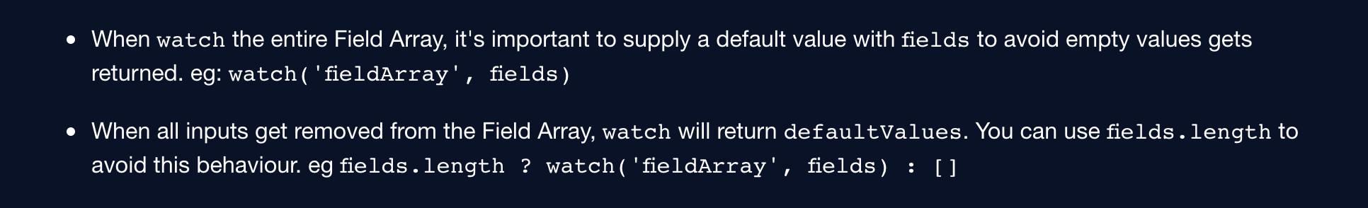useFieldArray together with watch · react-hook-form · Discussion #3270 · GitHub